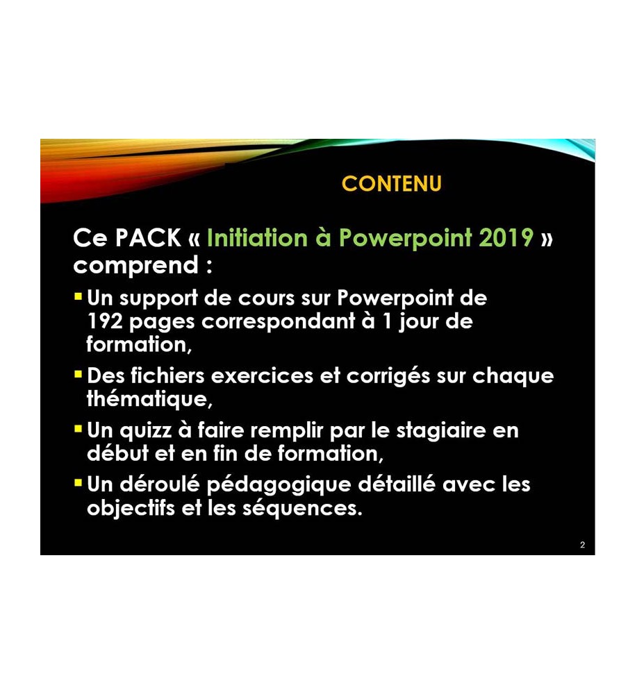 Support de formation Powerpoint 2019 pour formateur